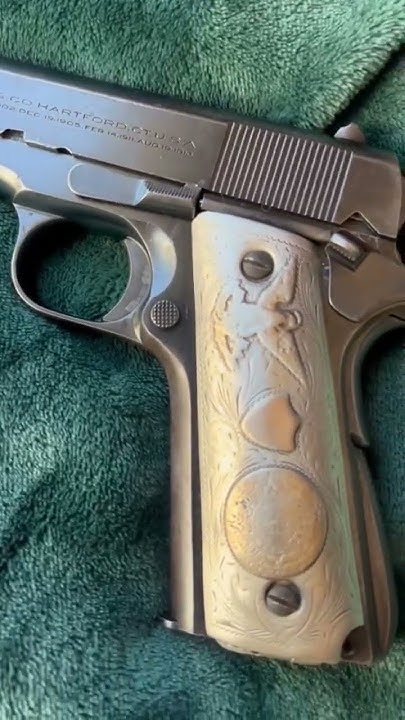 Pistola 1911 Colt 38 super 7 chinos Pre War Cachas Oro Y Plata antiguas - YouTube