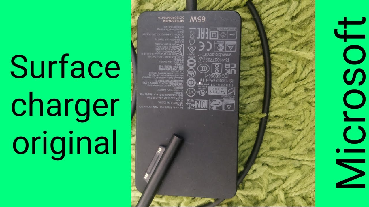 Microsoft Surface pro original charger chargeur origine شاحن أصلي - YouTube