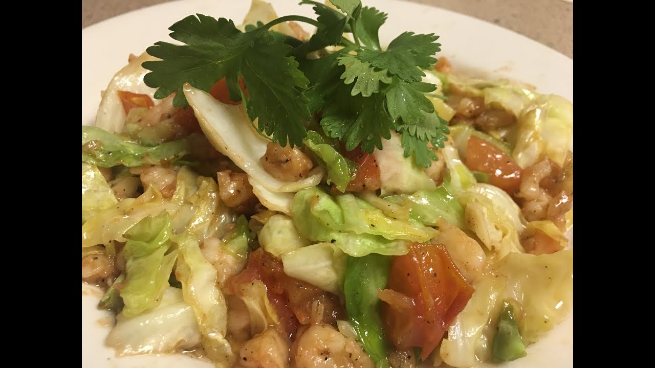 Easy Asian Stir Fry Minced Shrimp with Cabbage and Tomato Recipe - YouTube