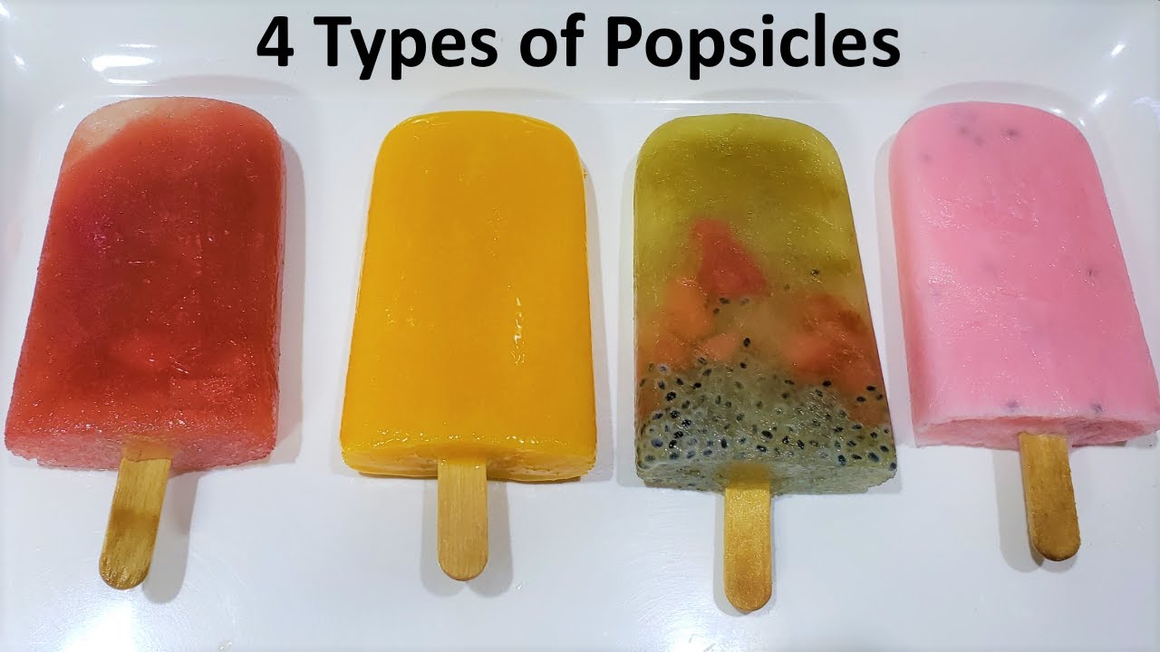 Fruit Popsicles | फलों से और नेचुरल चीजों से बनाये ४ तरह के चुस्की ...