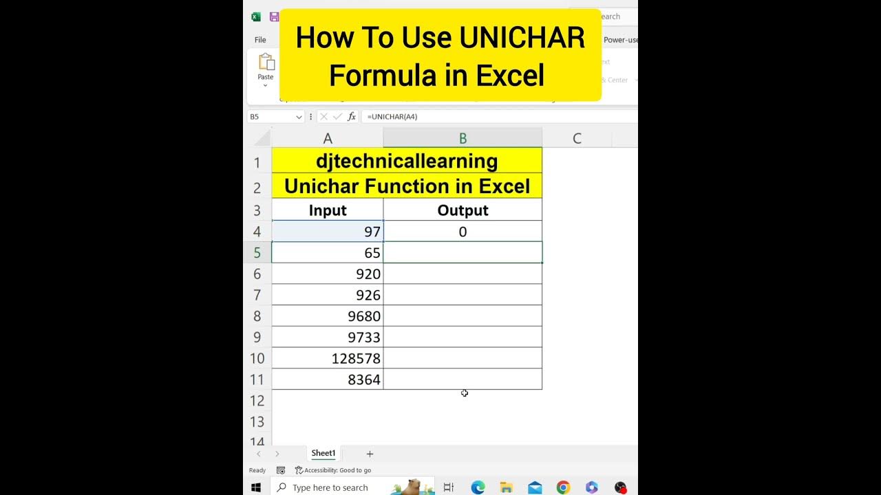 How To Use Unichar Formula In Excel Unichar Formula In Excel Unichar Microsoftexcel Excel 4244