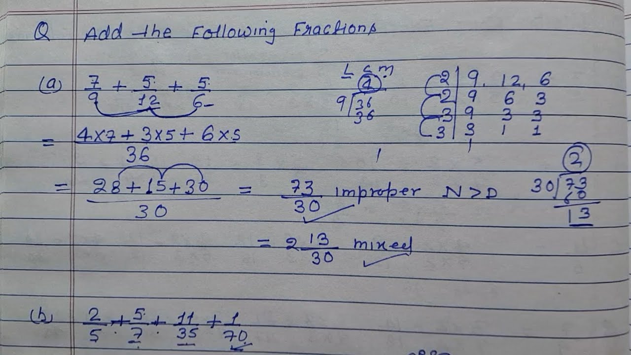 Simplify the following fractions | Add the following fractions - YouTube