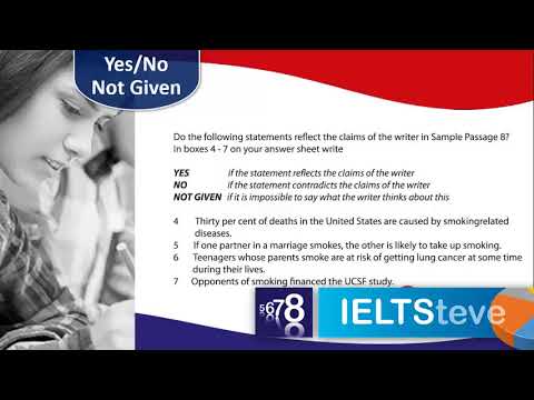 IELTS Reading yes no not given questions - YouTube