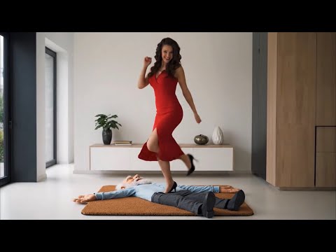 Old man puppet trampling and dancing doormate for the home