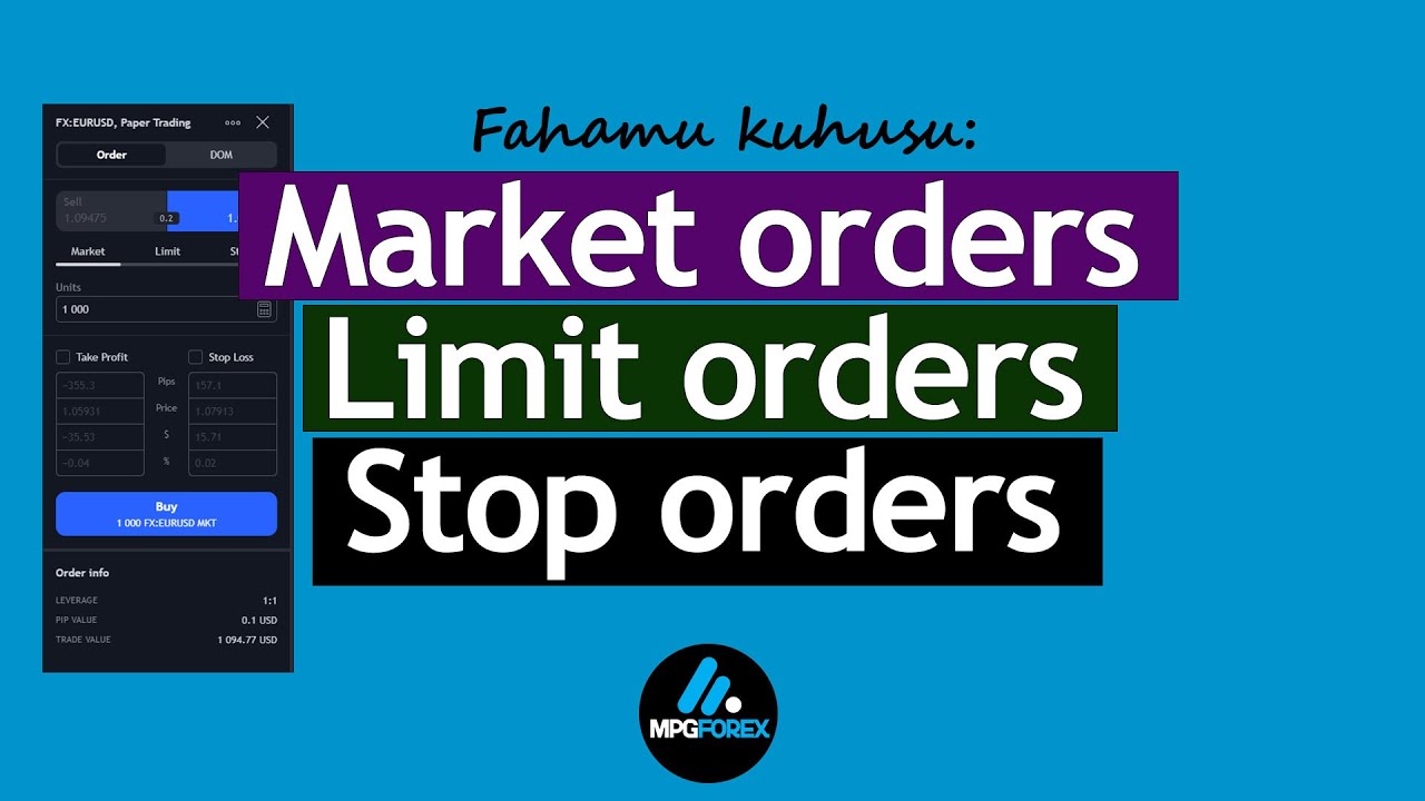 MARKET ORDERS || LIMIT ORDERS || STOP ORDERS ALL EXPLAINED IN SWAHILI - YouTube