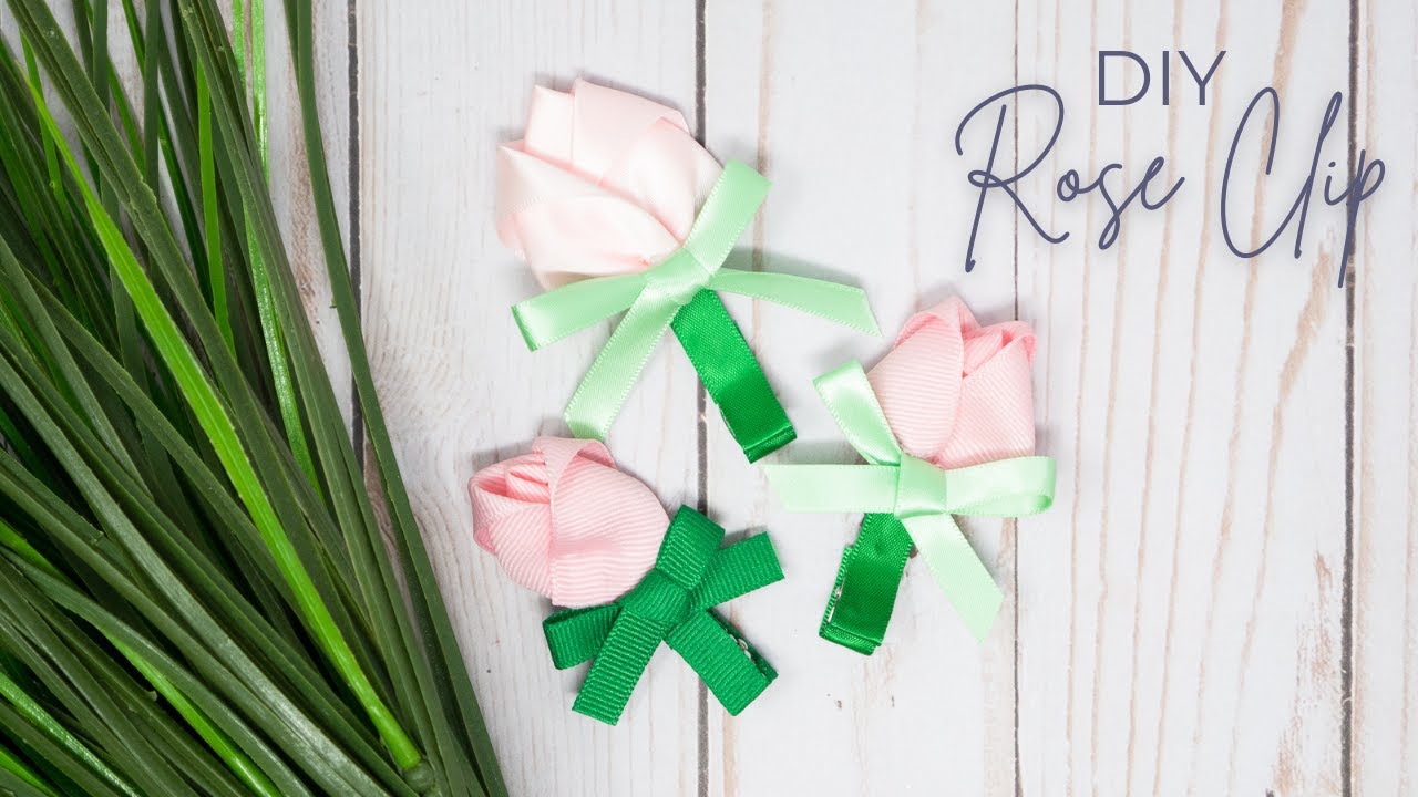 Ribbon Rose Hair Clip Tutorial - YouTube