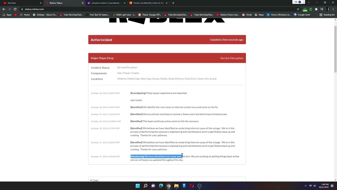 Roblox is now Monitoring. - YouTube