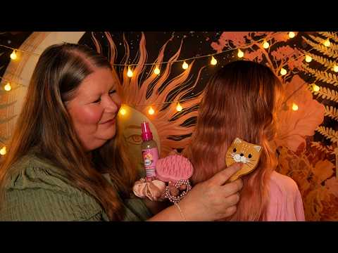 ASMR Real Person Style 🩷 Massage, Tapping, Hair Brushing, Hair Play & Hair Care 😴