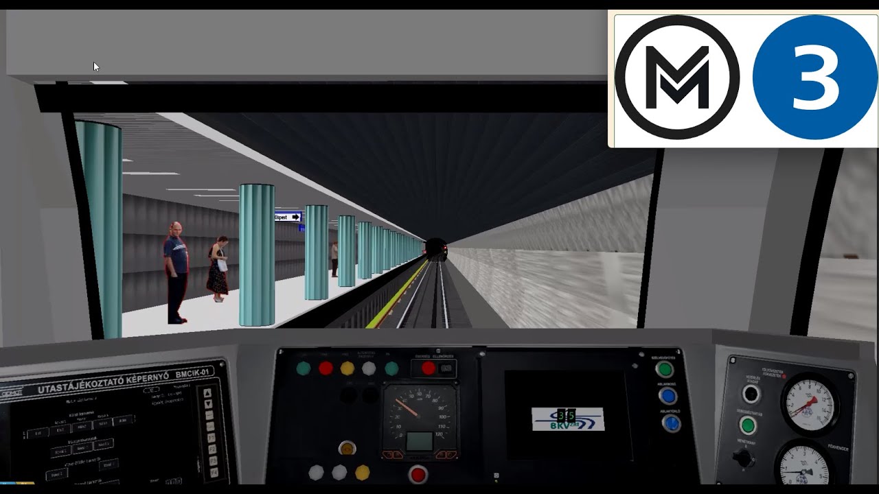 OpenBVE - M3-as Metró - Lehel tér - Semmelweis Klinikak (81-717.2K/714 ...
