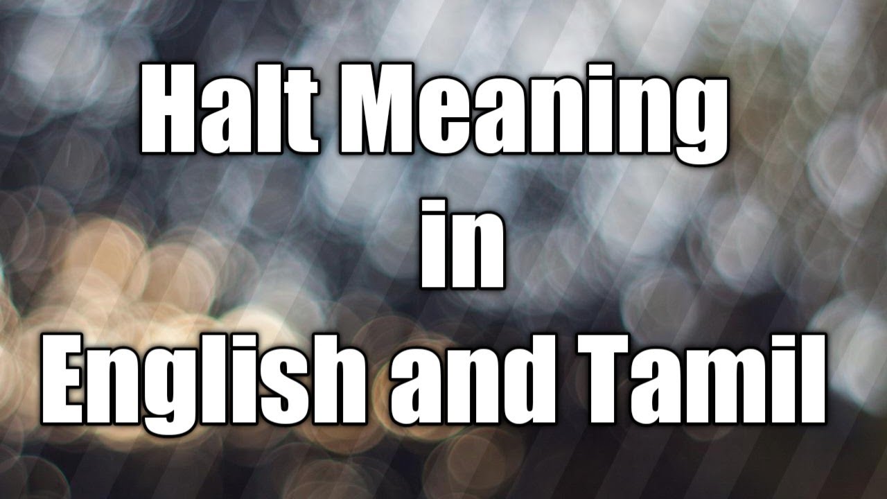 Halt - Vocabulary - Meaning in tamil and english - YouTube