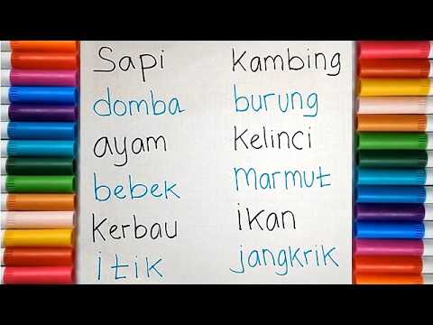 Belajar Menulis dan Membaca Kata Tentang Nama Hewan untuk Anak TK, Paud dan SD