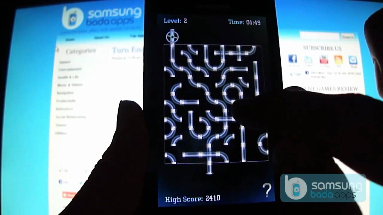 Turn Em Puzzle Game for Samsung Wave(Bada OS): Demo on s8530 - YouTube