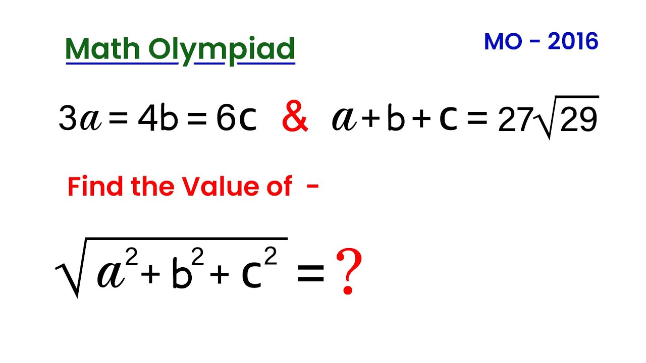 Math Olympiad Problem - 2016 | Grade 8 | You should know this Trick ...