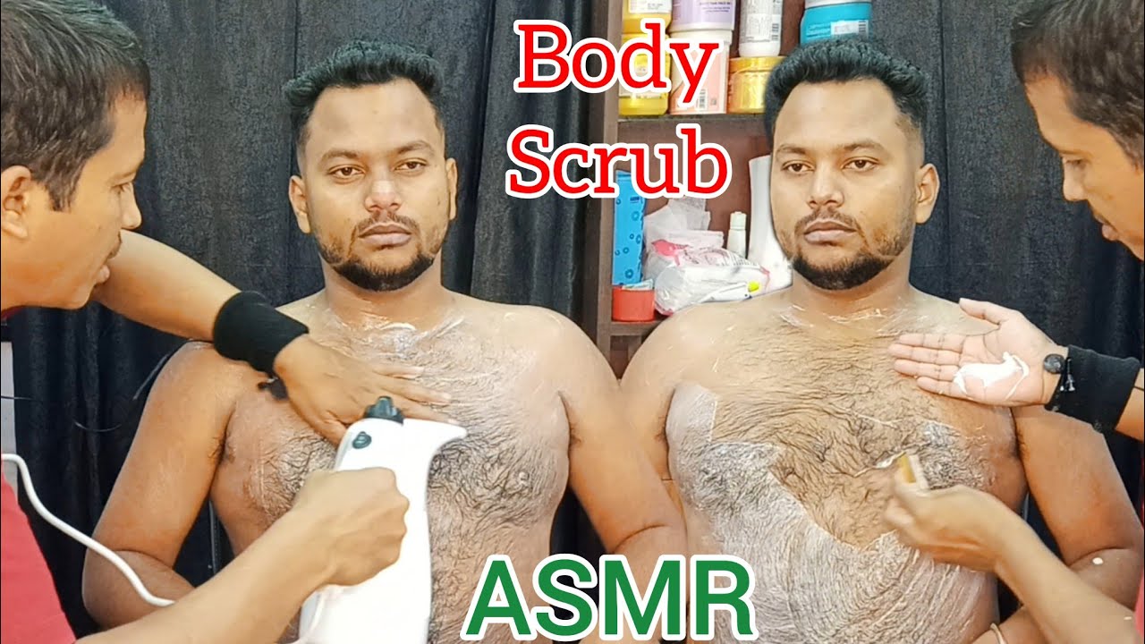 Body Scrubing | Body Cleansing | ASMR Body Scrub At Barber Shop | Chest ...