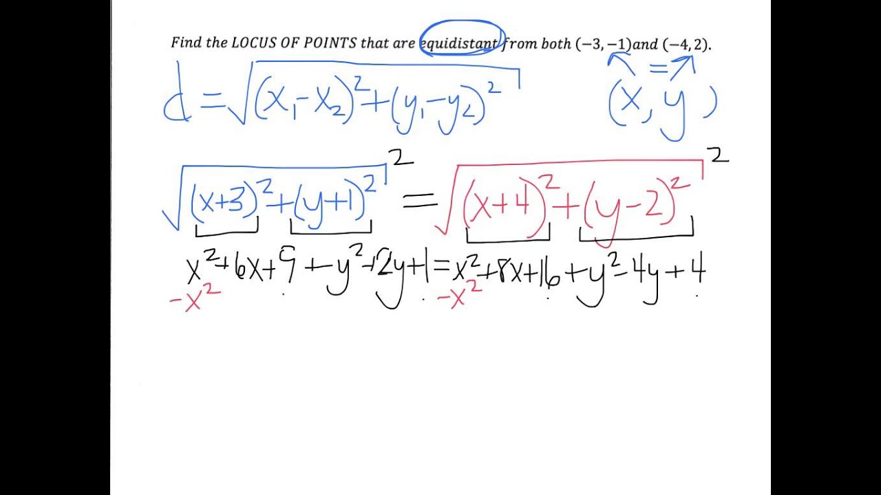 equidistant locus of points - YouTube
