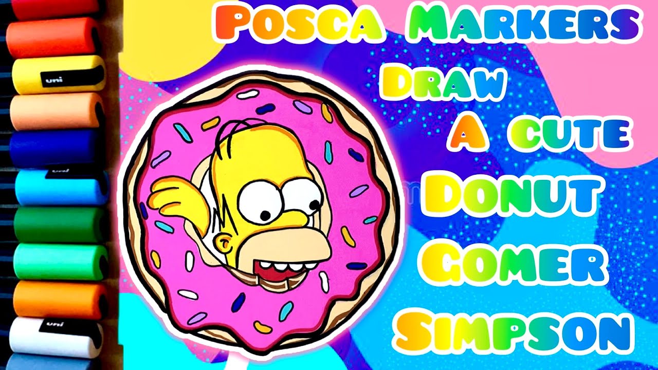 Posca Draw. Donut Gomer Simpson - YouTube