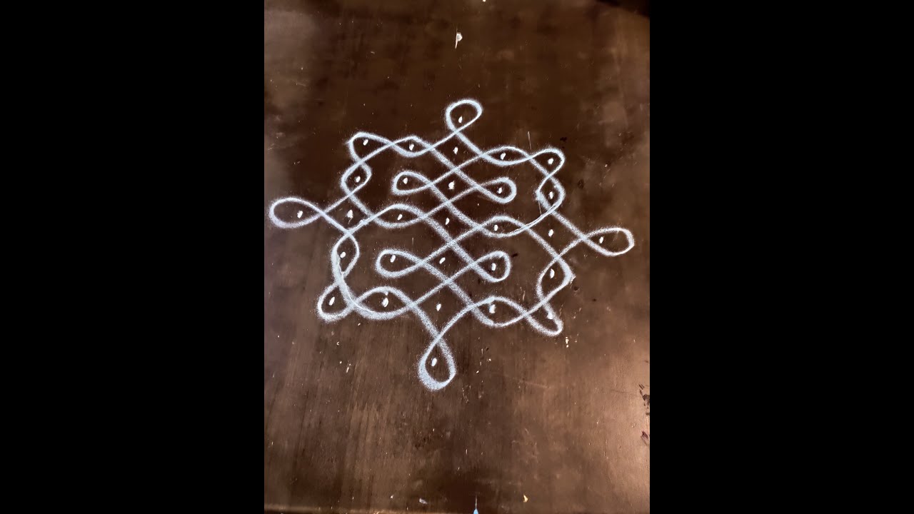 Simple and easy daily rangoli 7* 5 *1 Straight dots balli Rangoli ...