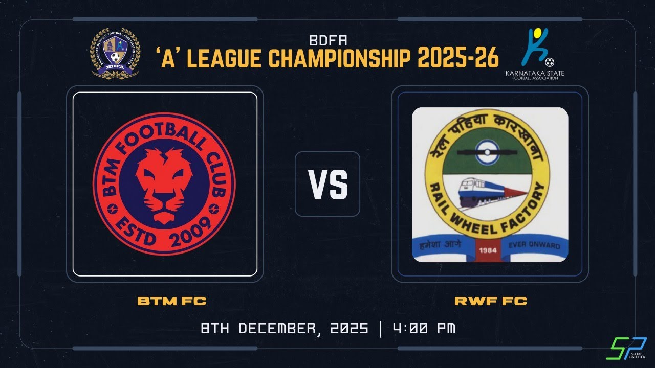BDFA 'A' DIVISION | BTM FC VS RWF FC | 8.12.25 - YouTube
