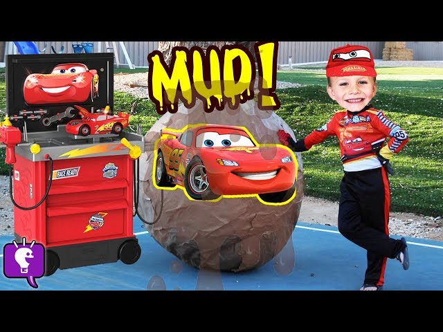 Giant MUD SMASH EGG with Lightening McQueen and Hot Wheels Toys ...