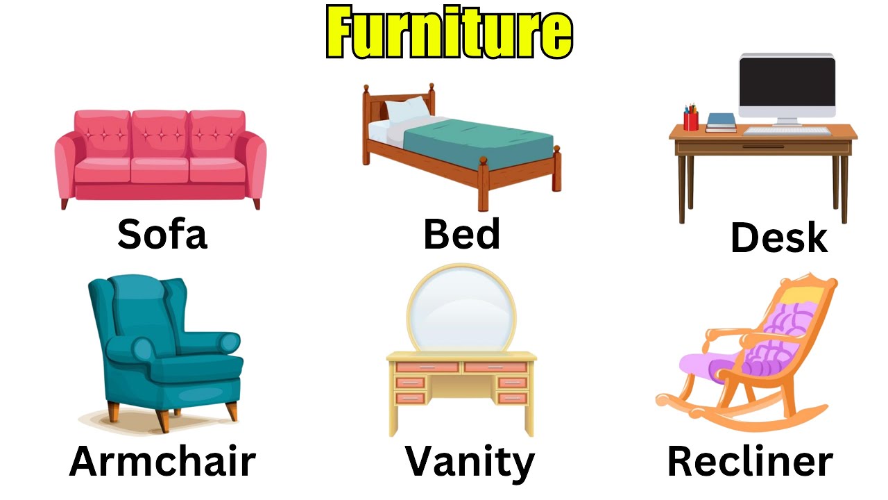 🛋️🪑 Furniture Vocabulary: Learn Names, Spelling, and Pronunciation ...