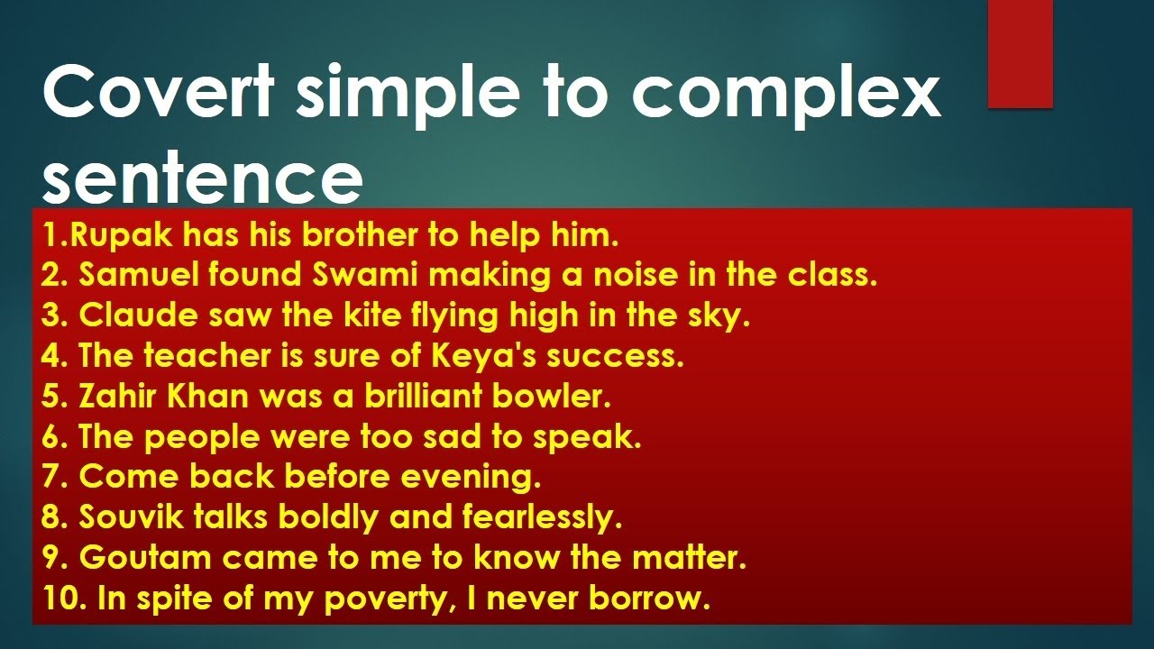 conversion of simple sentence to Complex sentence/ সিম্পল সেন্টেন্স ...