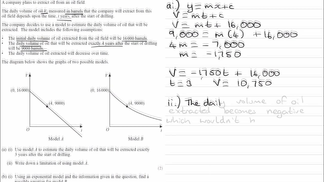 Exponentials & Logarithms Exam Questions - A Level Maths - Edexcel Pure Year 1 - Q12 (level 2 ...