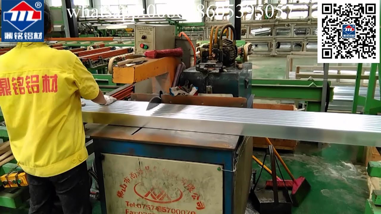aluminium extrusion process cut length - YouTube