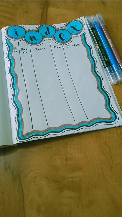 Index😍 index design for school projects&assignments🌷 |Siya's Leaf🍃| # ...