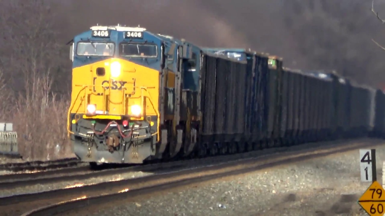 CSX Garbage Train Westbound Long Range View 4K UHD - YouTube