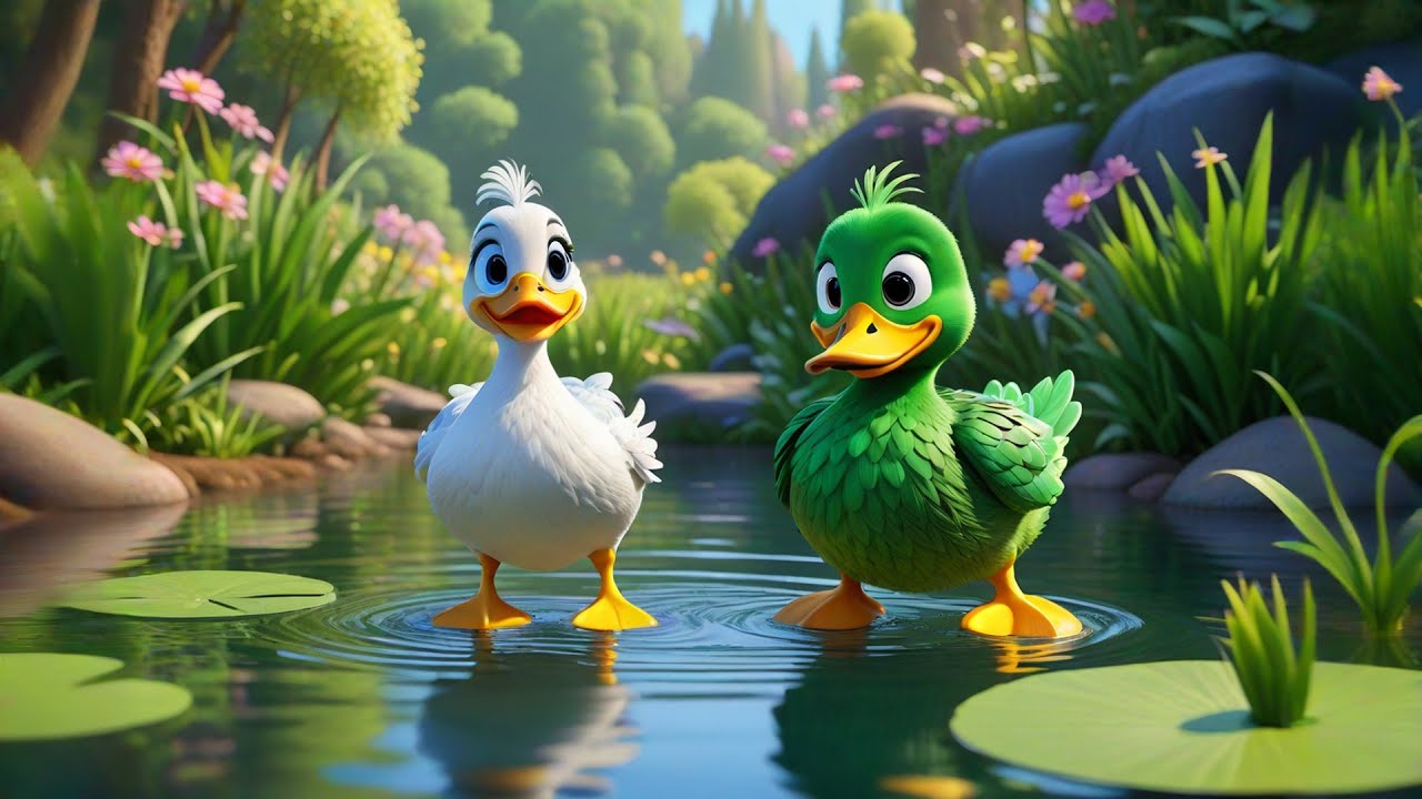 Four Squeaky Ducks Paddle and Quack | Fun Animal Rhyme Kids | Baby ...