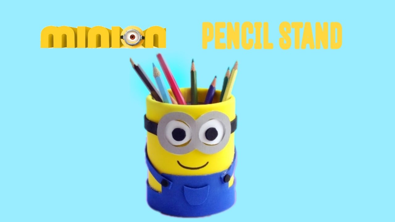 How to make a Minion Pen/Pencil Stand/ Easy with paper and cardboard ...