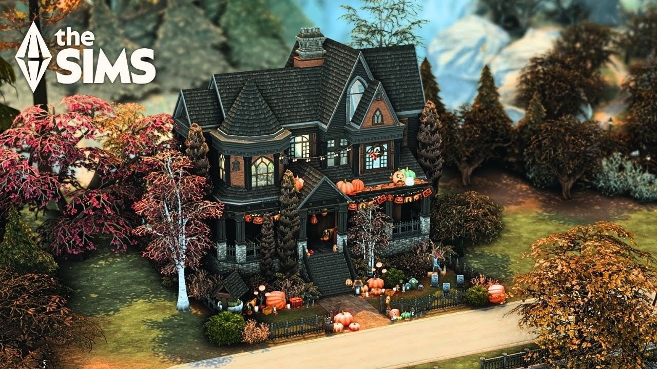 Halloween Family House 🎃 || The Sims 4 Speed Build (no CC) - YouTube