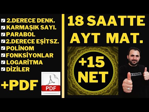 18 SAATTE 2023 AYT Matematik | TEK VİDEO | TEK PDF | Konu Anlatımı + Soru Çözümü #ayt #2023ayt