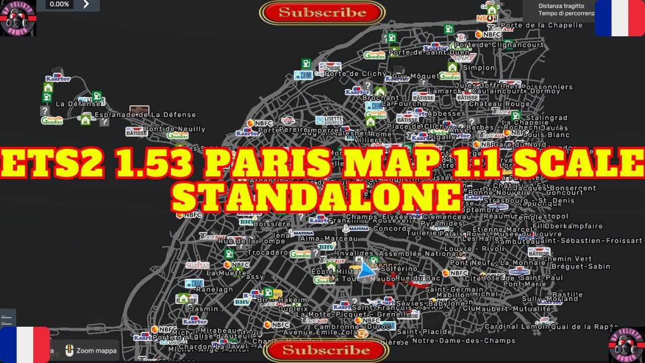 ETS2 1.53 PARIS MAP 1:1 SCALE STANDALONE - YouTube