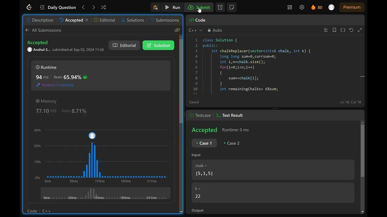 1894 Find the student that will replace the chalk | C++ | Simple and easy explanation| Leetcode ...