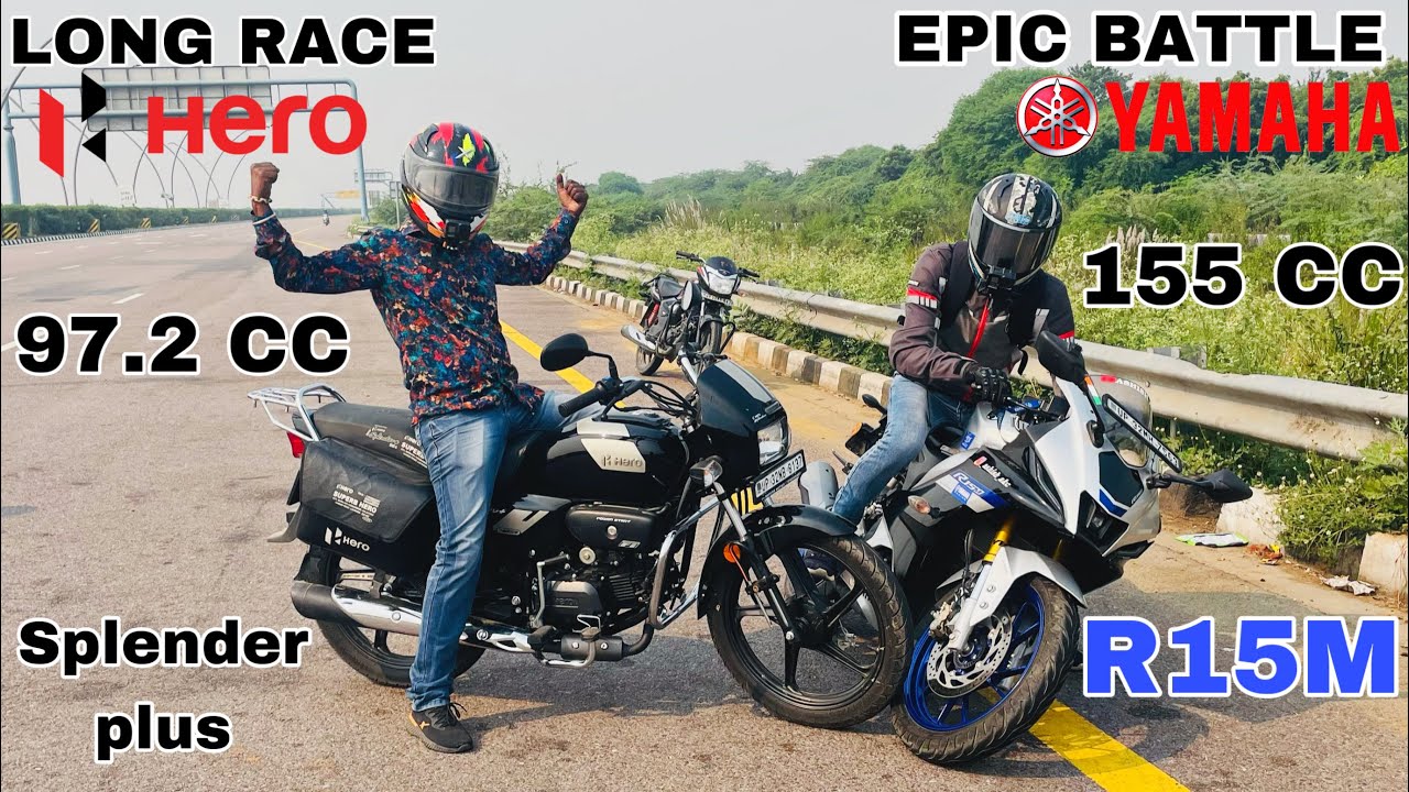 Yamaha YZF R15 M vs Hero Splendor Plus XTEC || Epic Race 🤣🤣 || first ...