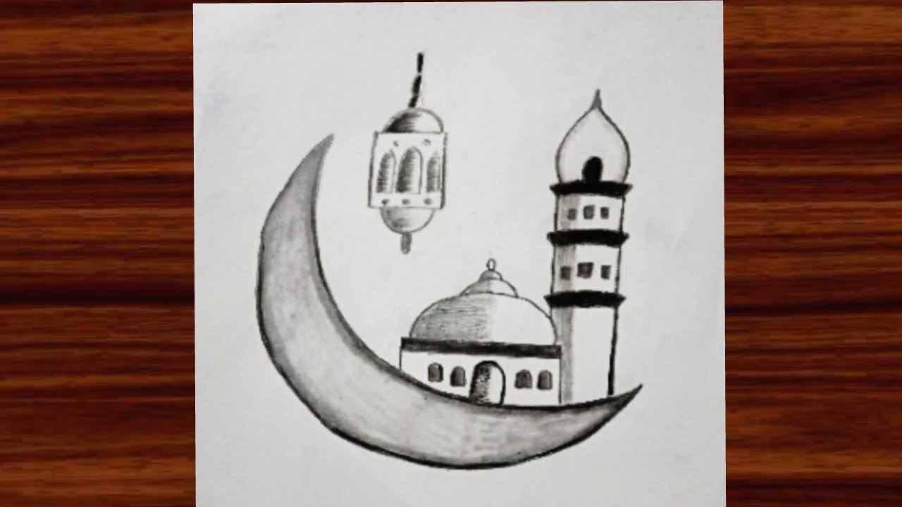 Ramadan Mubarak Drawing//Drawing of Ramadan kareem in easy way//Ramadan ...