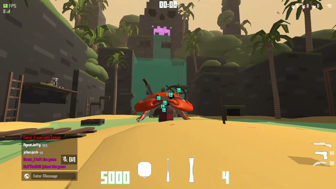 How to trap King Crab at first boss fight in Krunker Tortuga Raid - YouTube