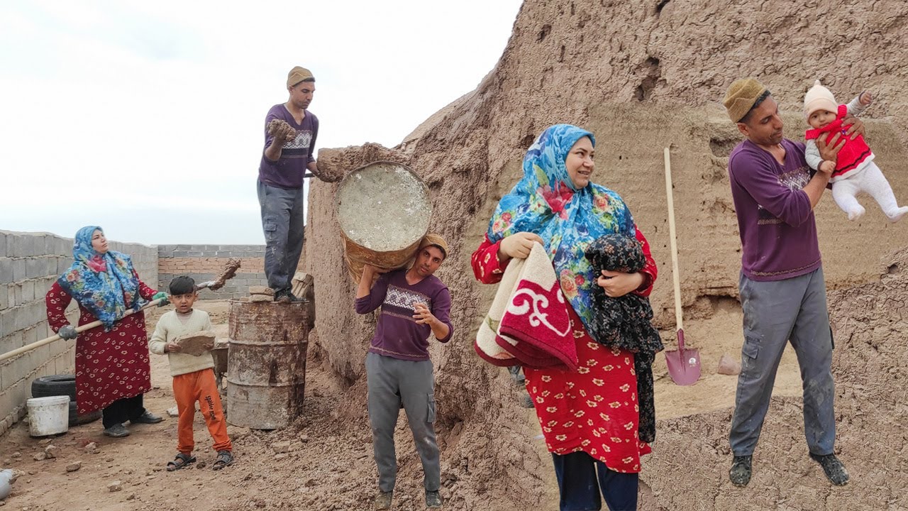 Nomadic Family Daily Life | Traditional Breakfast Cooking and Mud House ...