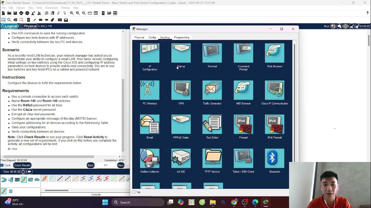 NWC204-Lab01-Basic Switch and End devices configuration - YouTube
