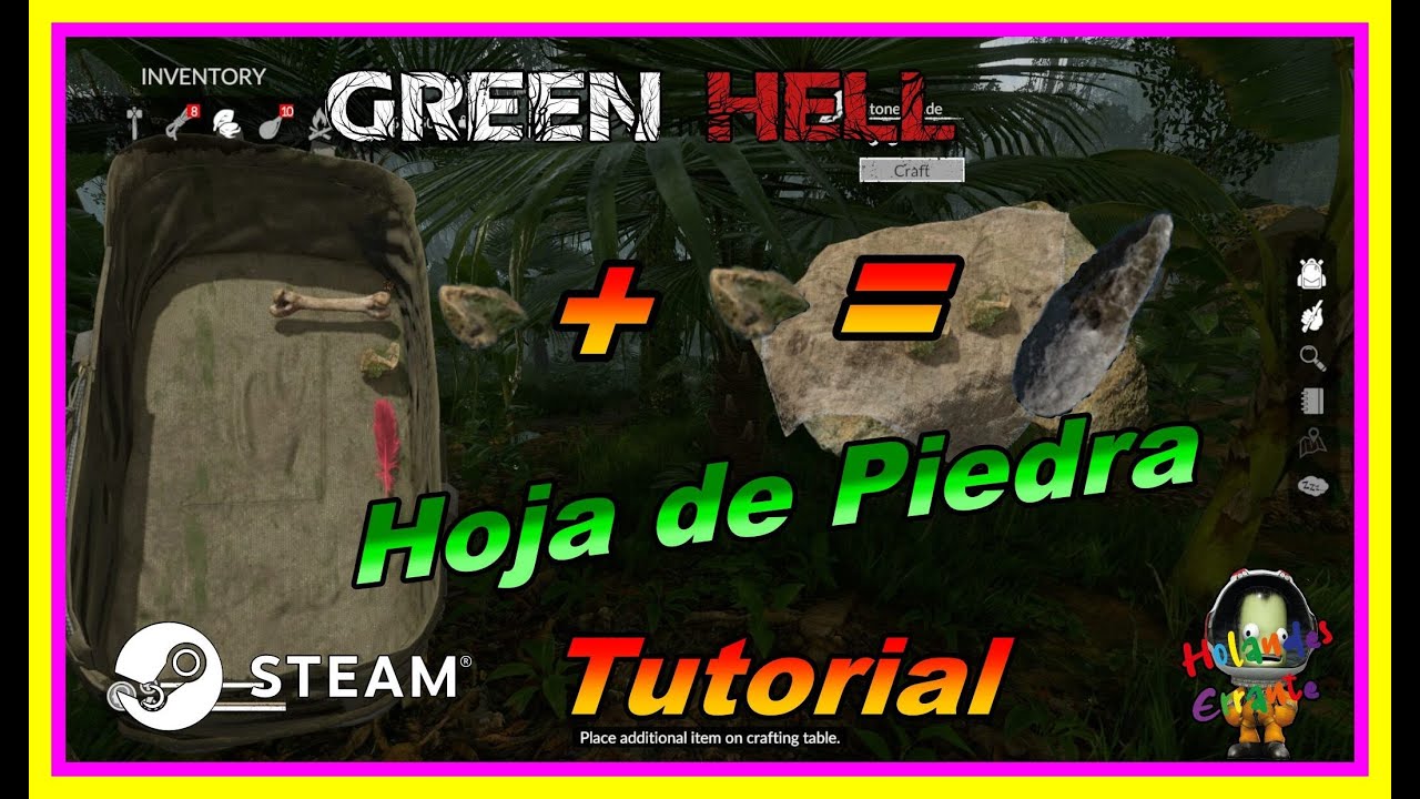 Como hacer una Hoja de Piedra en Green Hell 🌴 Tutorial - YouTube