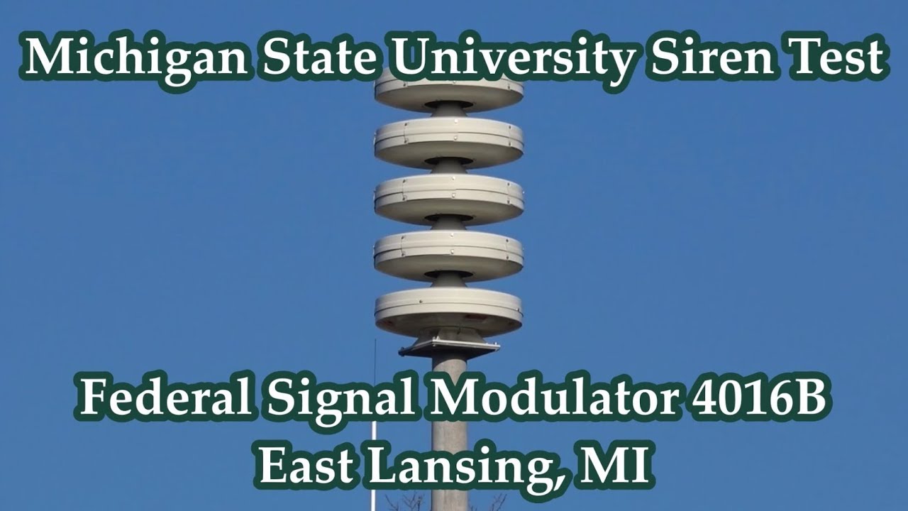 Michigan State Federal Signal Modulator 4016B Siren Test 12-2-17 - YouTube