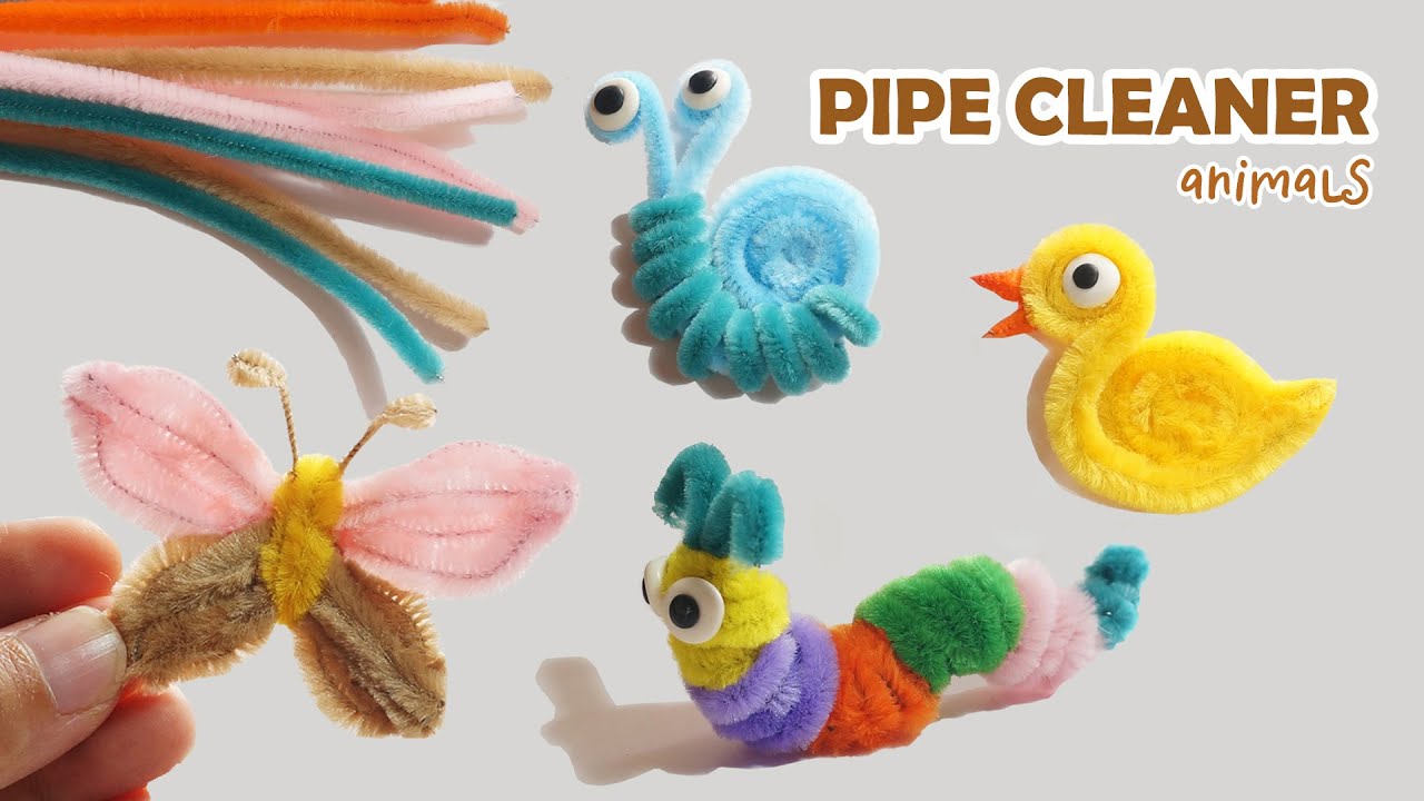 4 EASY Pipe Cleaner Animals - Pipe Cleaner Craft Tutorial - YouTube