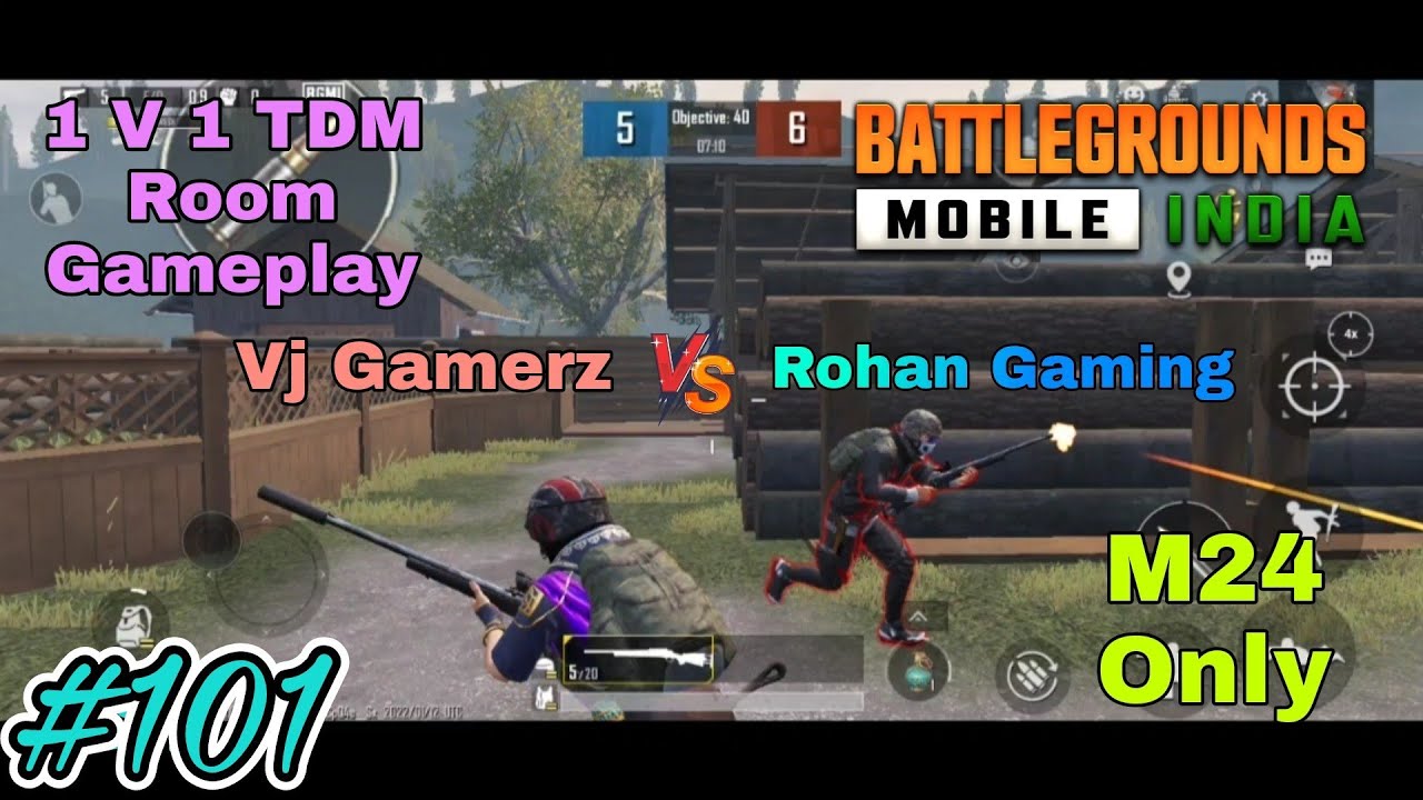 BGMI Room Gameplay Rohan Gaming Vs Vj Gamerz | 1V1 TDM Room ...