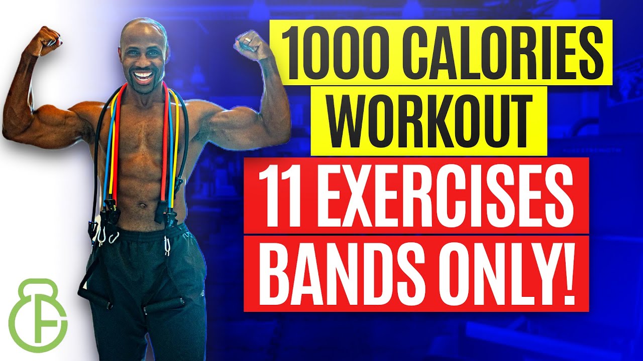 1000 CALORIES WORKOUT WITH RESISTANCE BAND AT HOME - YouTube