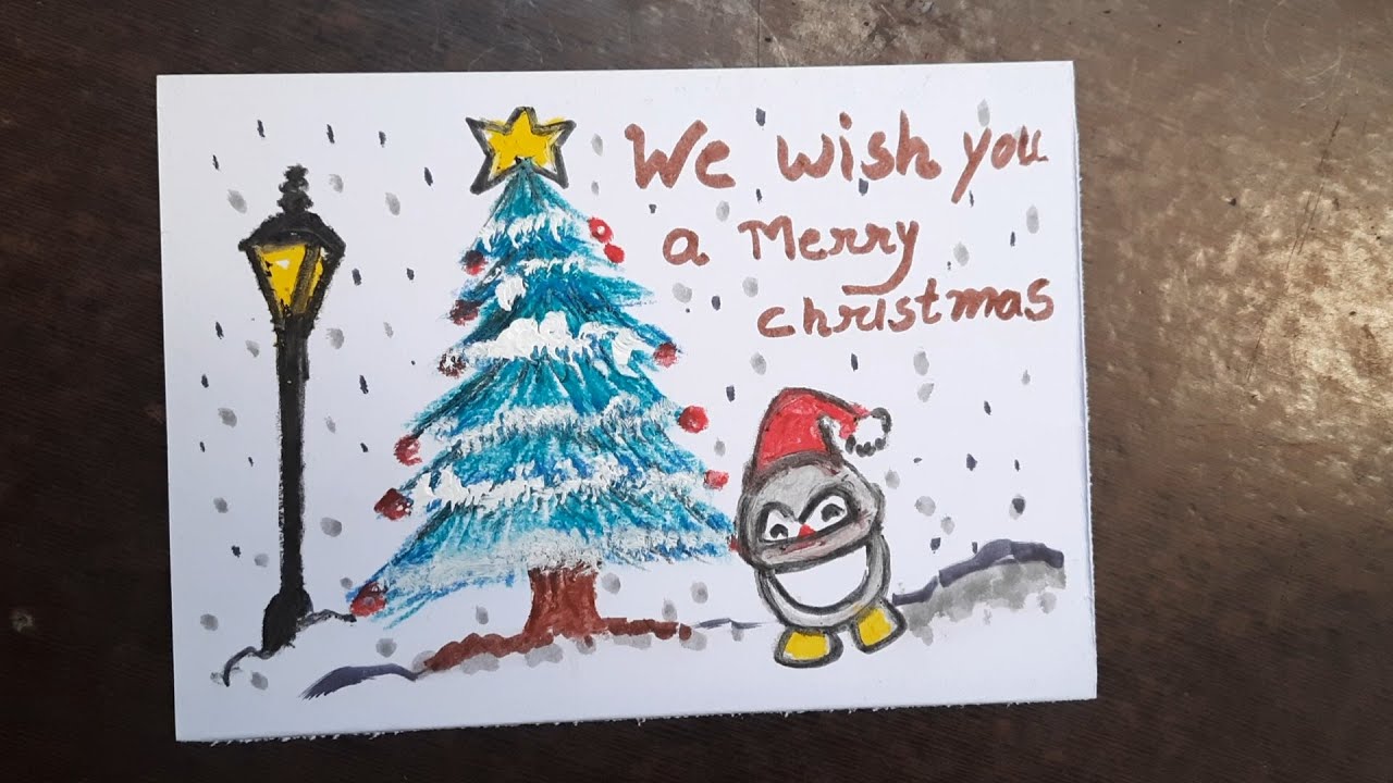 Christmas Landscape | How to Draw | Easy Drawing | Merry Christmas ...