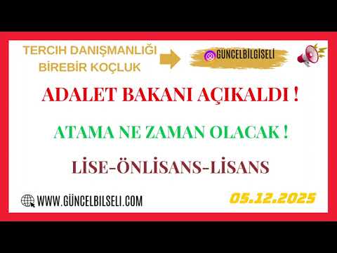 ADALET BAKANI AÇIKLADI ‼️ ADALET BAKANLIĞI ATAMASI NE ZAMAN OLACAK ‼️