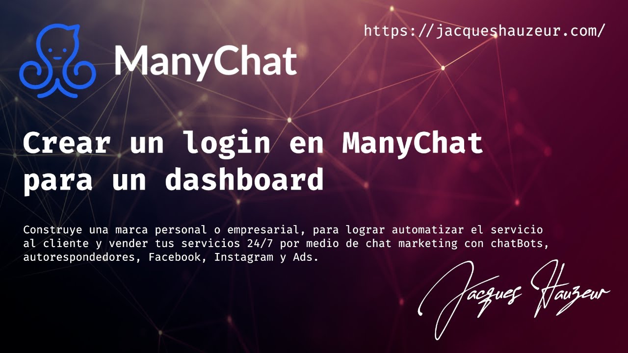 Crear en manyChat un login para nuestros clientes - YouTube