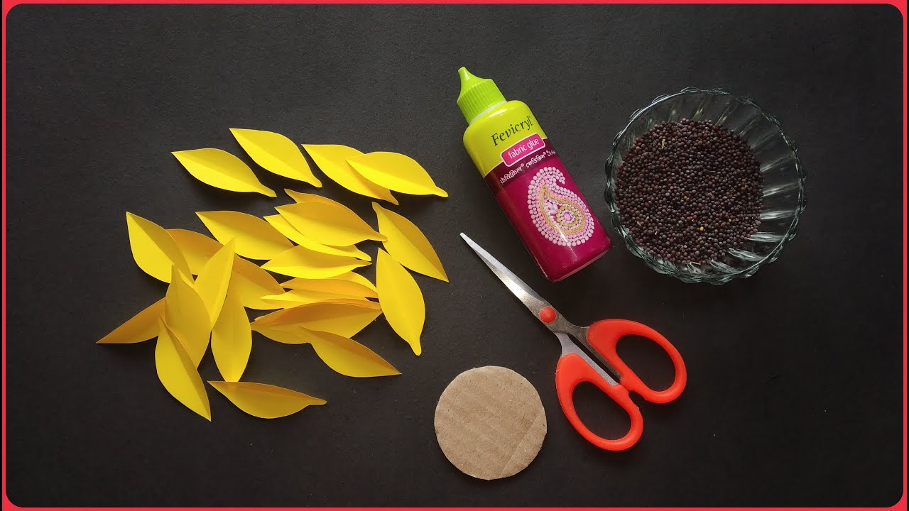 #diy paper and mustard seed sunflower|| - YouTube