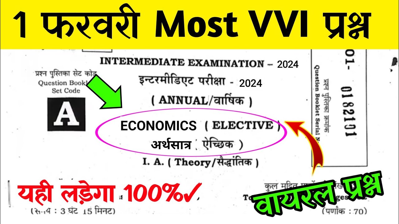 12th Class Economics Important Objective Question 2024| Economics Viral ...